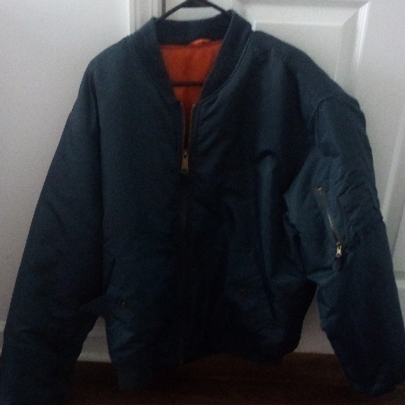 Jackets & Coats | Mens Navy Blue Bomber Jacket | Poshmark